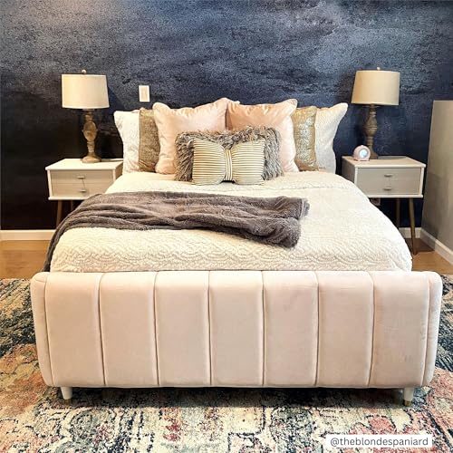 Little Seeds Valentina Kids' Full Upholstered Bed, Pink Velvet