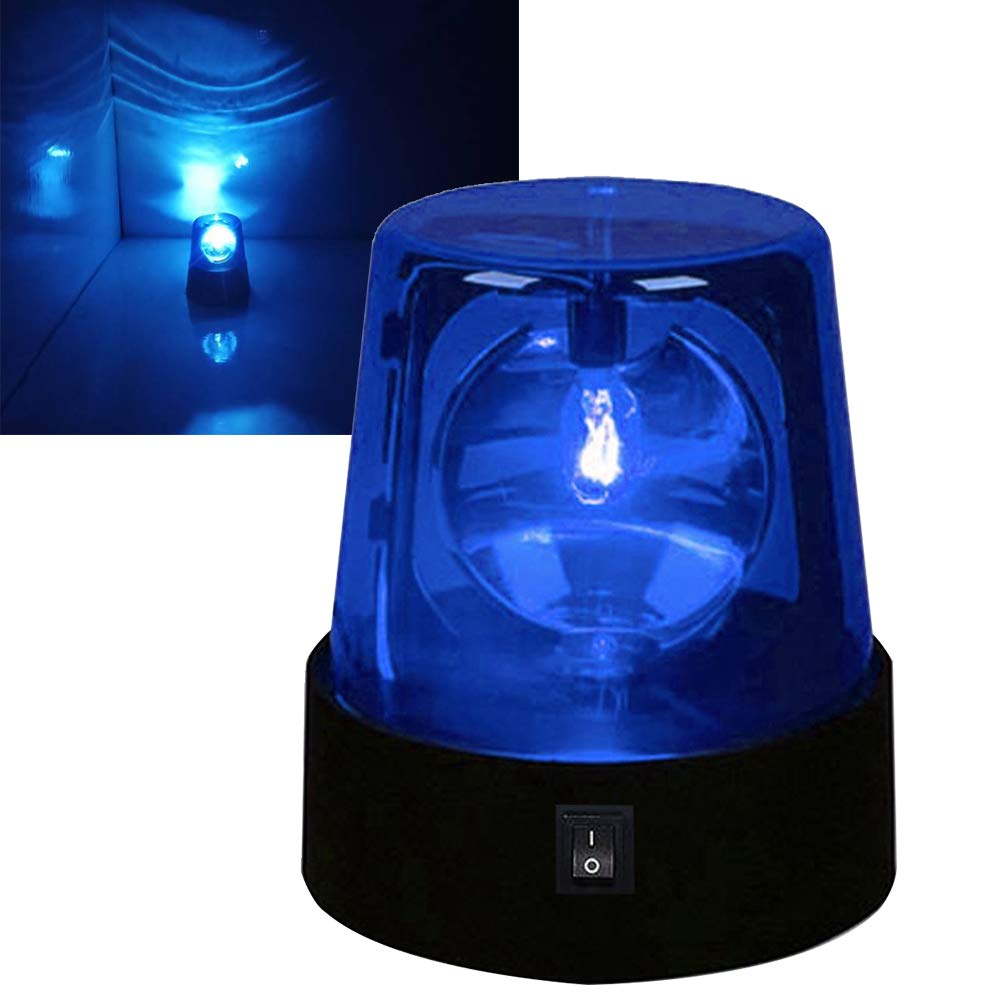 CALIDAKA Rotating Flashing Light, 3inch 360 Degree LED Strobe Light,Battery Powered DJ Flashing Stage Lights for DJ Show or Police Use(Blue,2pcs)
