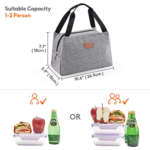 Lifewit Lunch Bag for Women Men, Insulated Lunch Box, Reusable Lunch Tote for Meal Prep, Work, Travel, Grey
