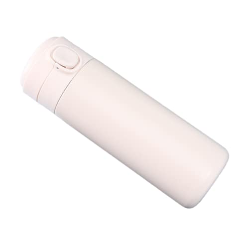 Stainless steel vacuum insulation Cup lovely pea cup student Mini bouncing cup (420ml, Beige)
