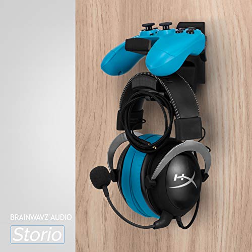 BRAINWAVZ The STORIO - Gamepad Controller & Headphone Hanger Holder Stand - Designed for XBOX ONE, PS4, PS3, PS5, Dualshock, Switch, PC, Steelseries, Steam & More, Black