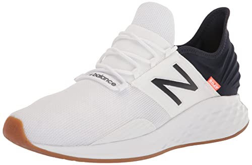 New Balance Men's Fresh Foam Roav V1 Running Shoe, White/Eclipse, 12