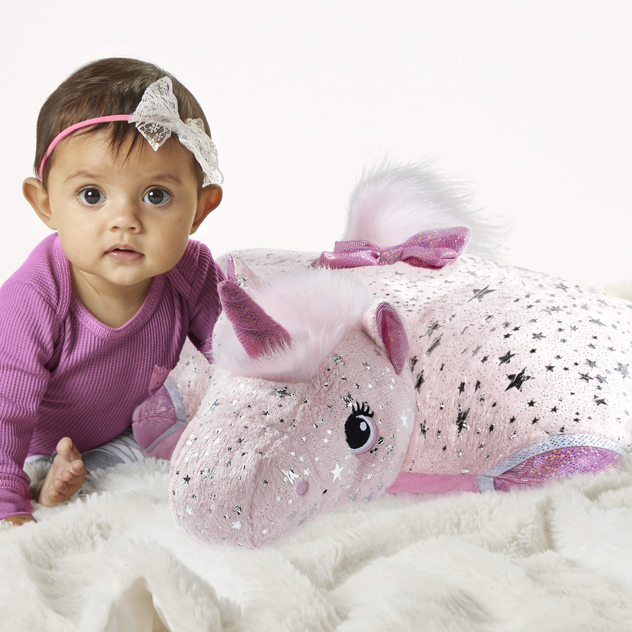 Pillow Pets Originals Sparkly Pink Unicorn Stuffed Animal Plush Toy