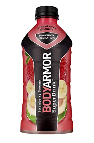 BodyArmor SuperDrink, Electrolyte Sport Drink, 28 oz, Pack of 12 (Strawberry Banana)