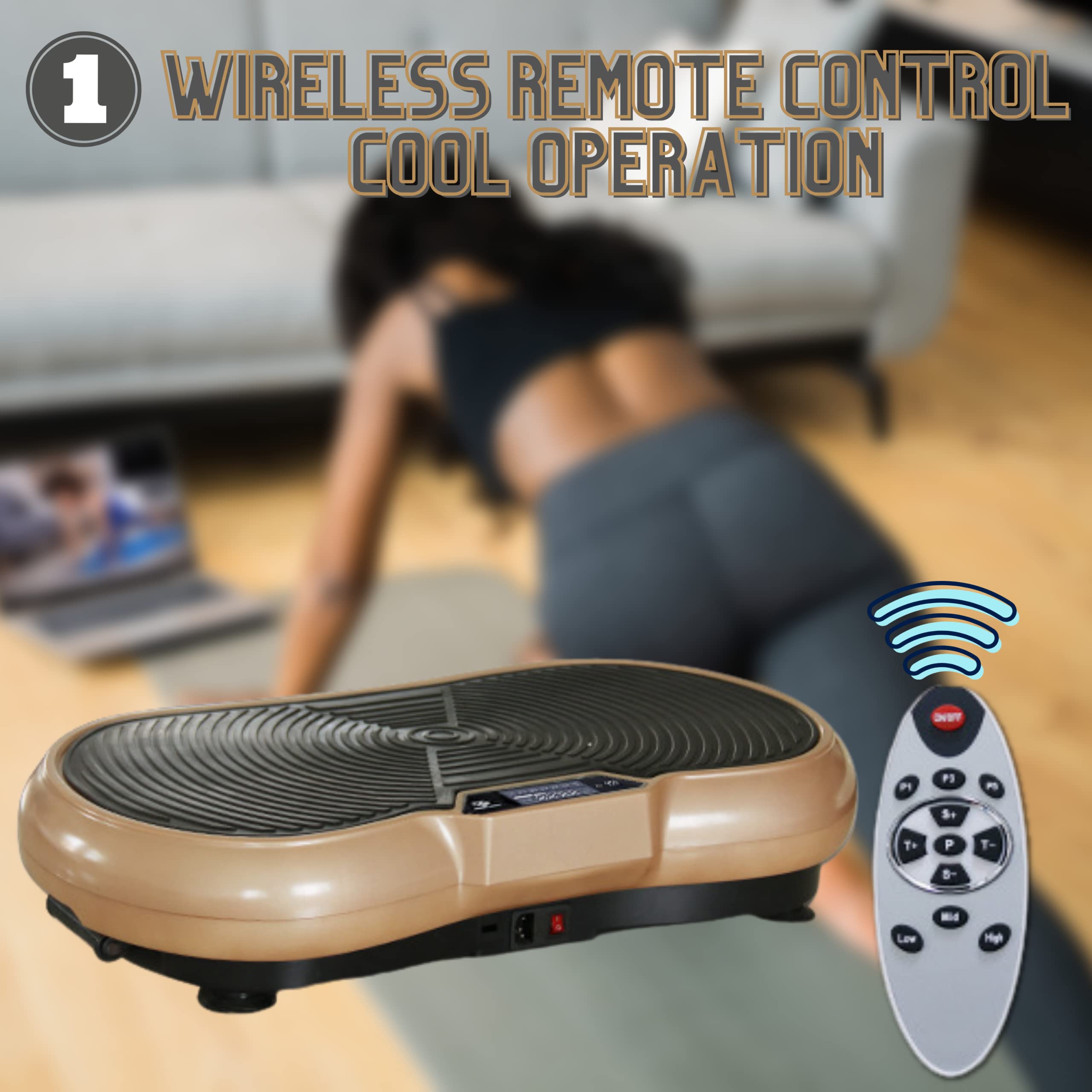 Cheery Whole Body Vibrating Platform with Balance Straps | Vibration Plate Exercise Machine | Easy Exercise Equipment at Home, Full Body Workout Equipment (Black)