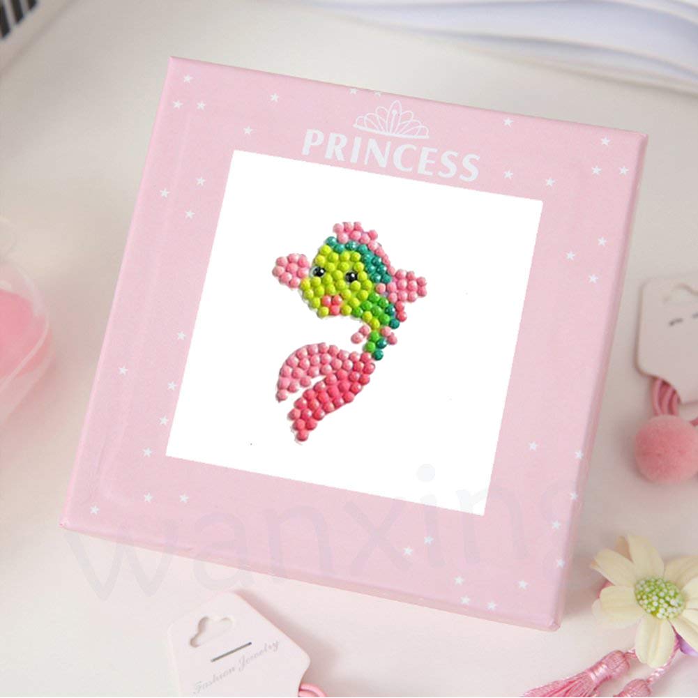 DANUDON DIY Diamond Painting Stickers Kits, 19PCS Cute Cartoon Animals 5D Diamond Art Diamond Mosaic Sticker Craft Small Diamond Paint by Numbers Kits for Beginners