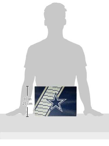 Duck House NFL Dallas Cowboys Tempered Glass Cutting Board with Display Stand, White ,10" X 14"