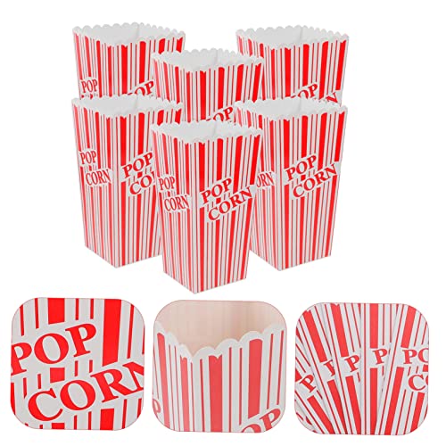 Popcorn Cups Disposable 24 Pcs Popcorn Popcorn Bucket Stripe Paper