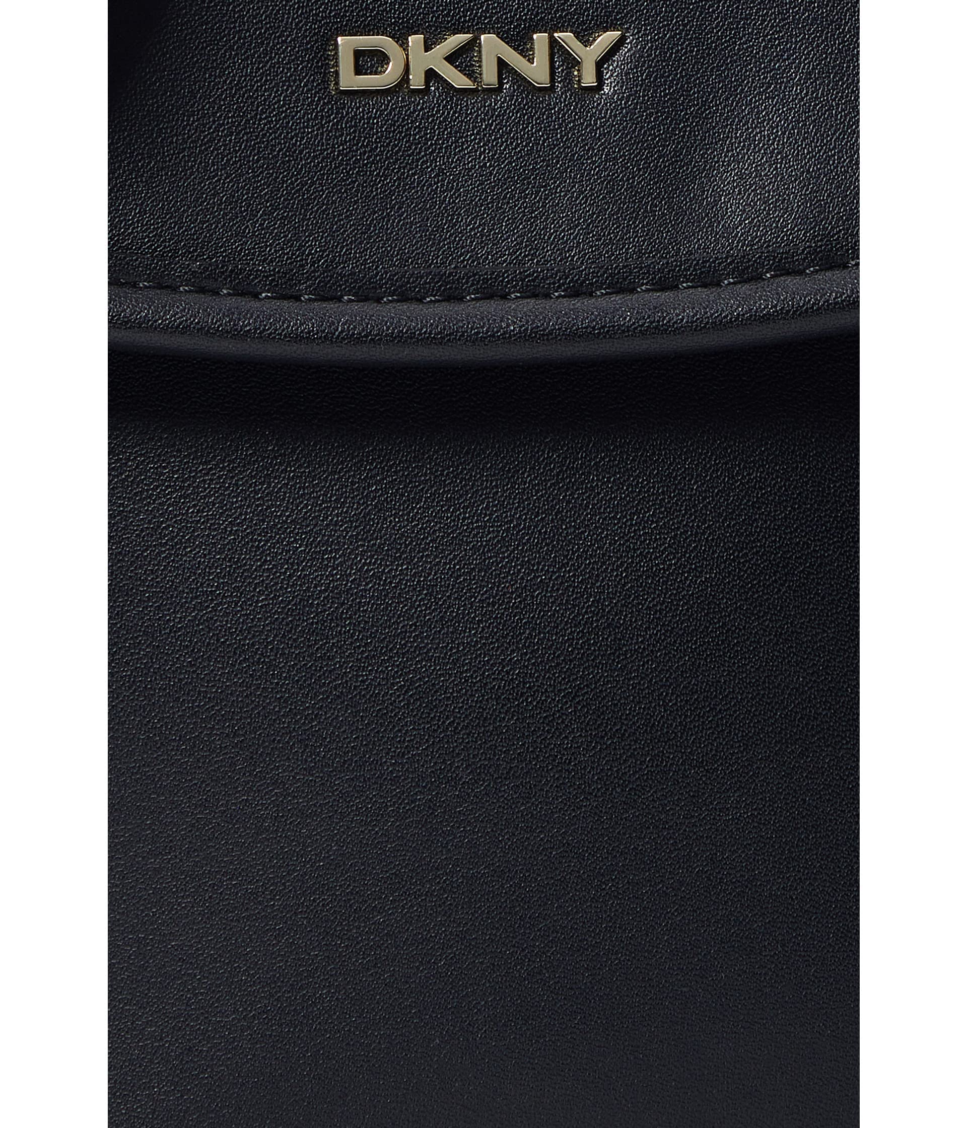 DKNY Brook North/South Flap Crossbody Black/Gold One Size