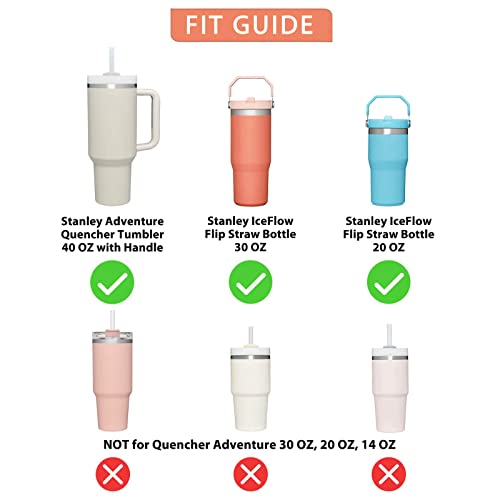 Silicone Boot for Stanley 40 oz Quencher Adventure Tumbler and IceFlow Flip 30 oz 20 oz, Stanley Cup Accessories Protector Bottom Sleeve Cover Bumper for Stanley 40 oz with Handle (Black)