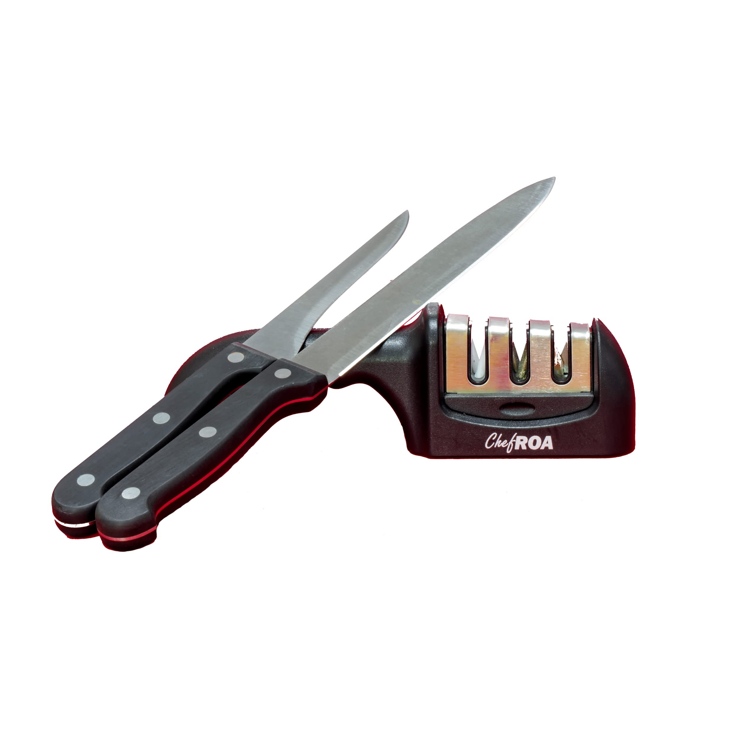 CHEF ROA Knife Sharpening Tool for Chef Knives - Blade Repair, Poket Knives,Restore, Black