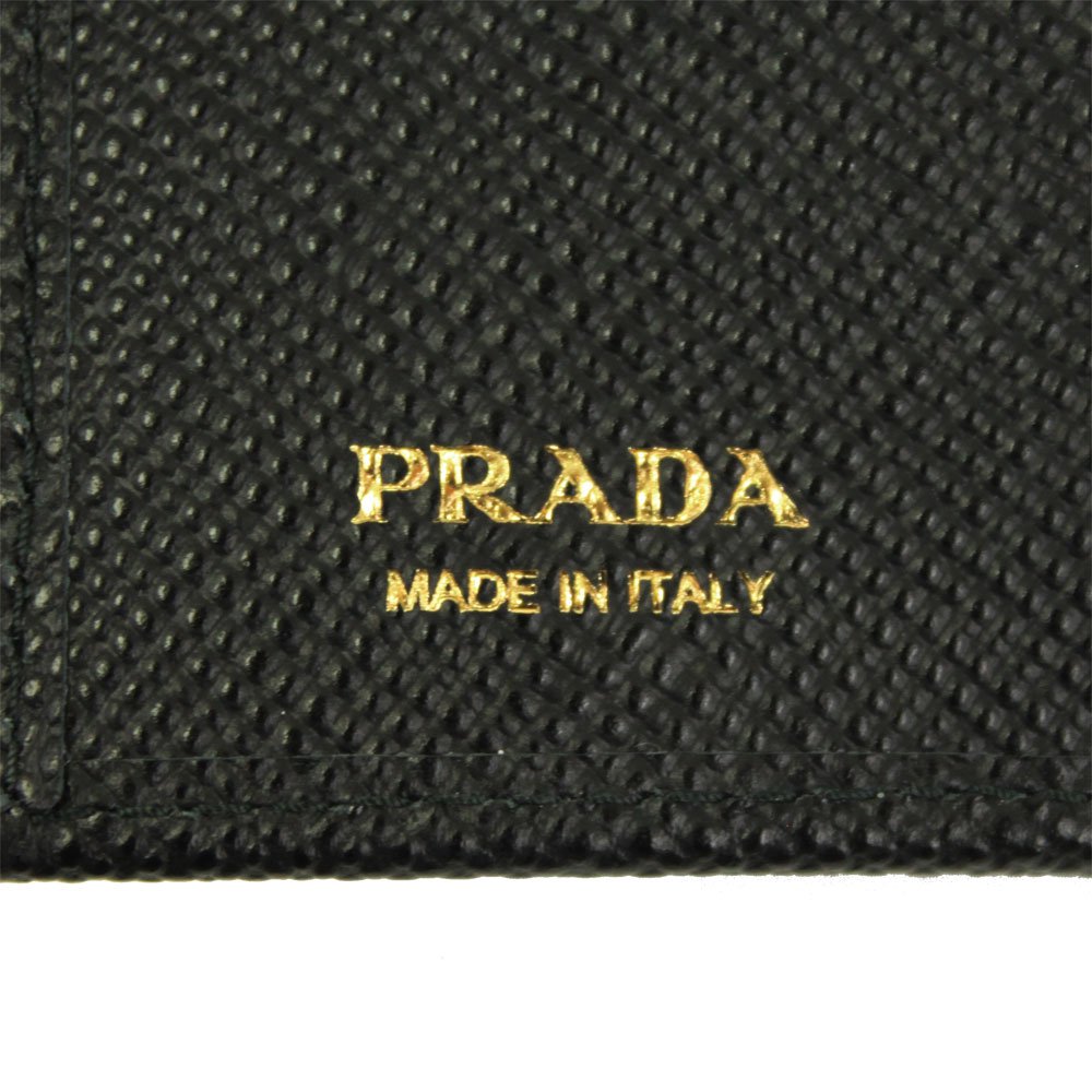 Prada Black Saffiano Leather Tri-fold Wallet 1MH176 Nero
