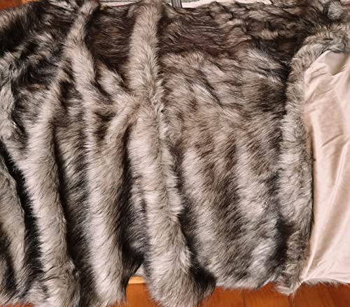 Starose Luxurious Faux Fur Throw Fake Wolf Fur Throw Blanket Couch Throw Bedspread Comforter Large Size (Brown, King)