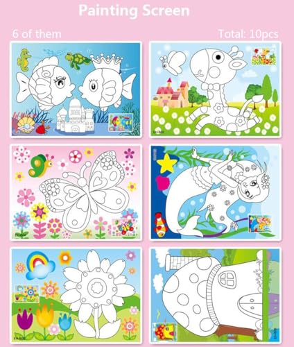 Lizipai Crystal Mosaic Sticker Painting Kids Children Kindergarten Educational DIY Crafts Toys -10 Different