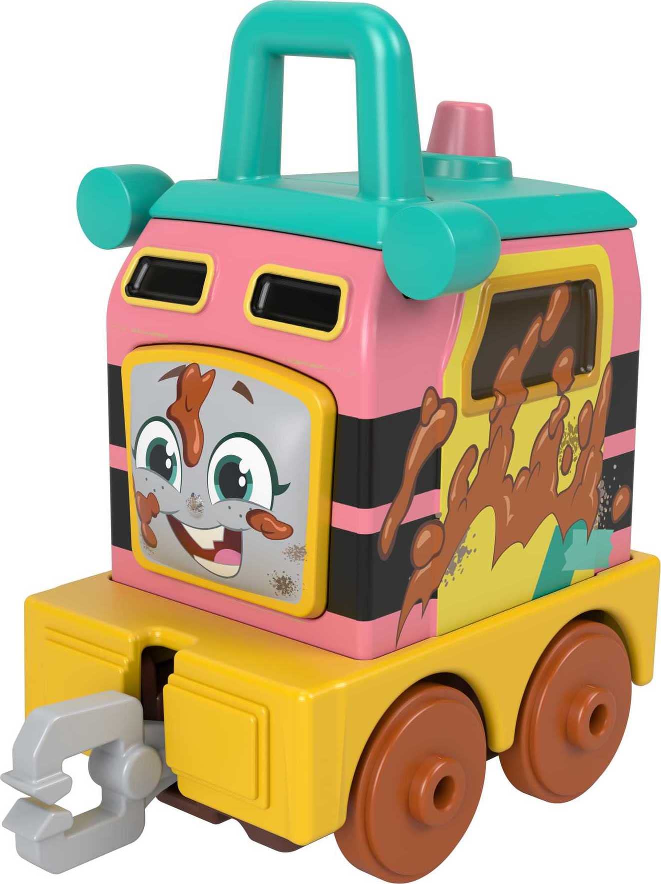 Thomas & Friends Motorized Toy Set Muddy Fix ‘em Up Friends Carly the Crane & Sandy the Rail Speeder for Preschool Pretend Play Kids Ages 3+ Years