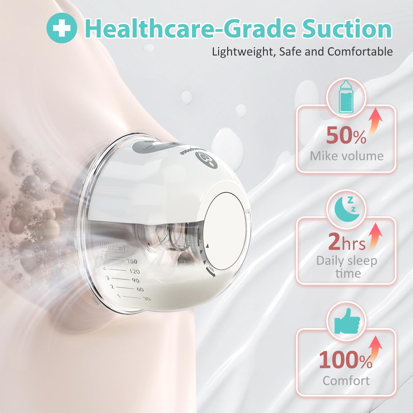 Breast Pump, Momspeace Breast Pump Hands Free with APP, Double Wearable Breastfeeding Pump, Portable Electric Breast Pump with 2 Mode & 12 Levels, Memory Function, Low Noise & Painless-24mm, 2 Pack
