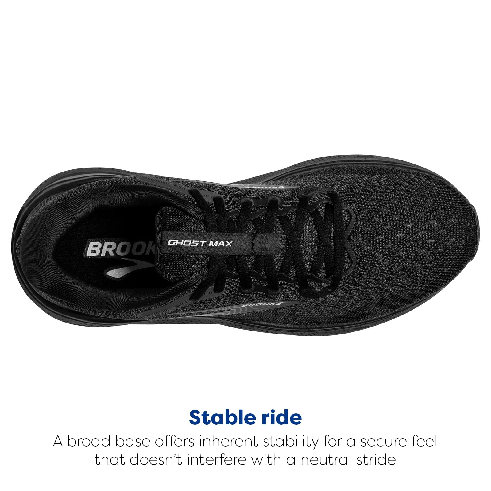 Brooks Men’s Ghost Max Cushion Neutral Running & Walking Shoe - Black/Black/Ebony - 13 X-Wide