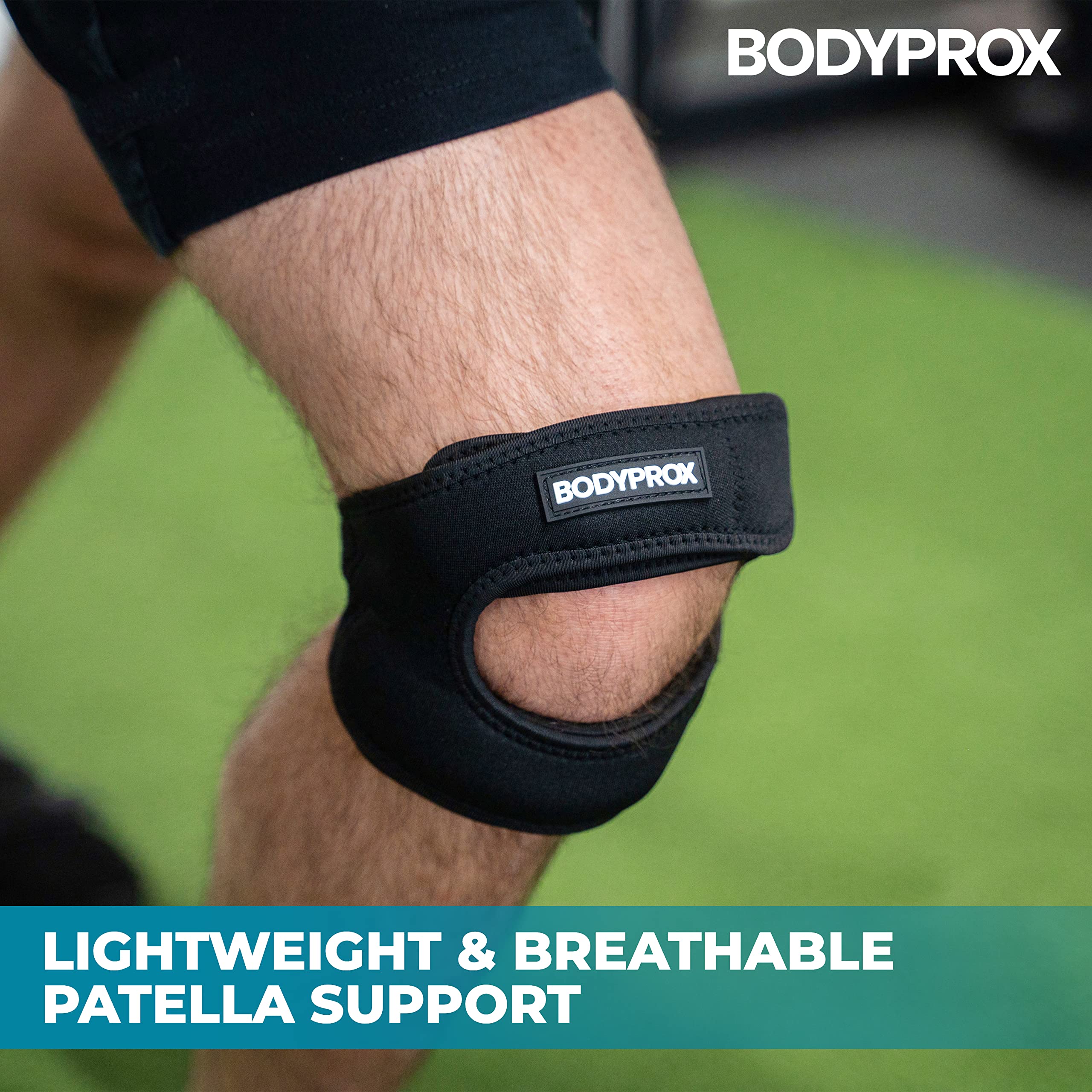 Bodyprox Patellar Tendon Support Strap (Large), Knee Pain Relief Adjustable Neoprene Knee Strap for Running, Arthritis, Jumper, Tennis Injury Recovery