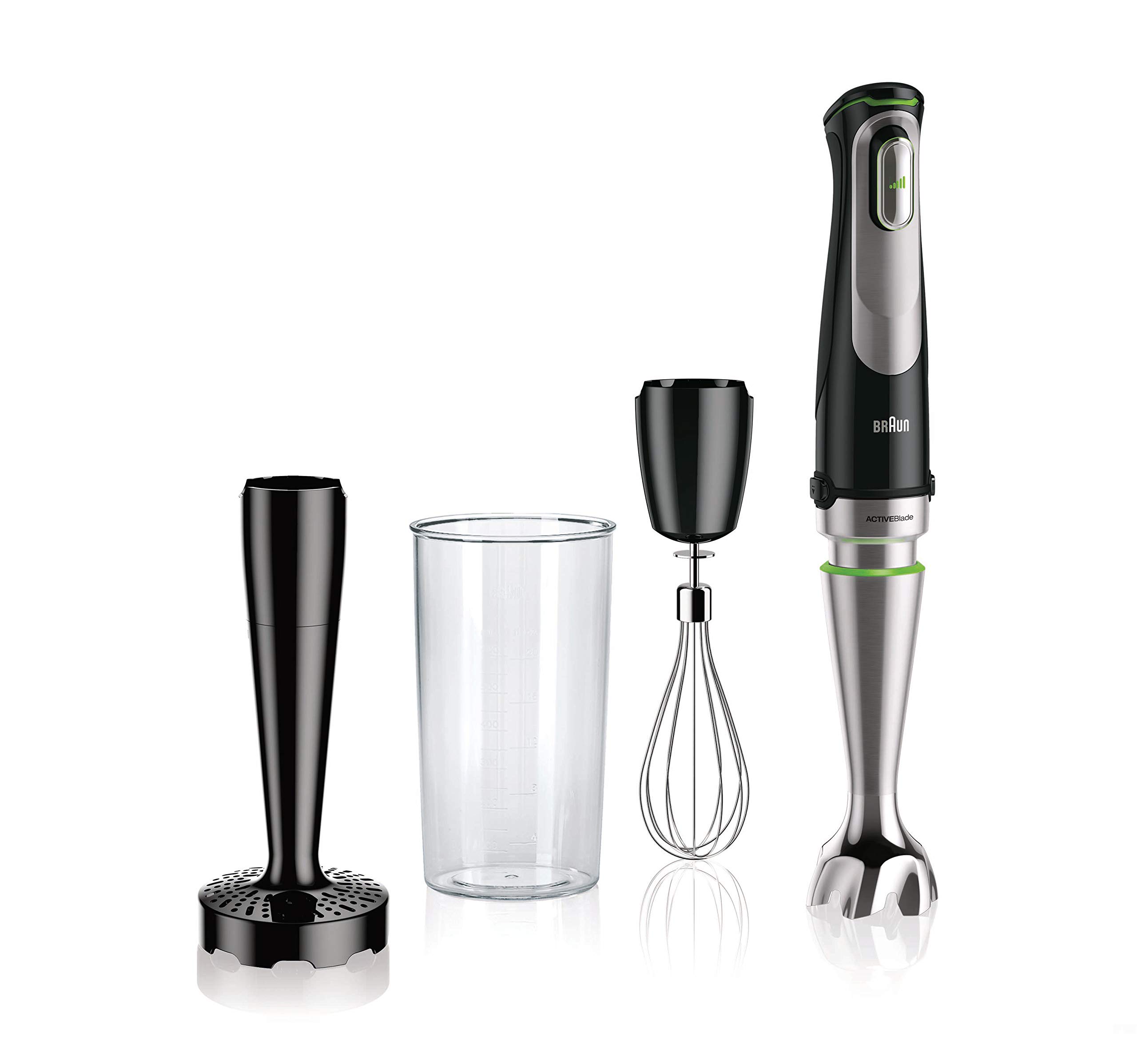 Braun MQ9007 MultiQuick 9 Immersion Hand Blender - Patented Technology - Powerful 700 Watt - Variable Speed - Includes Beaker, Whisk, Masher
