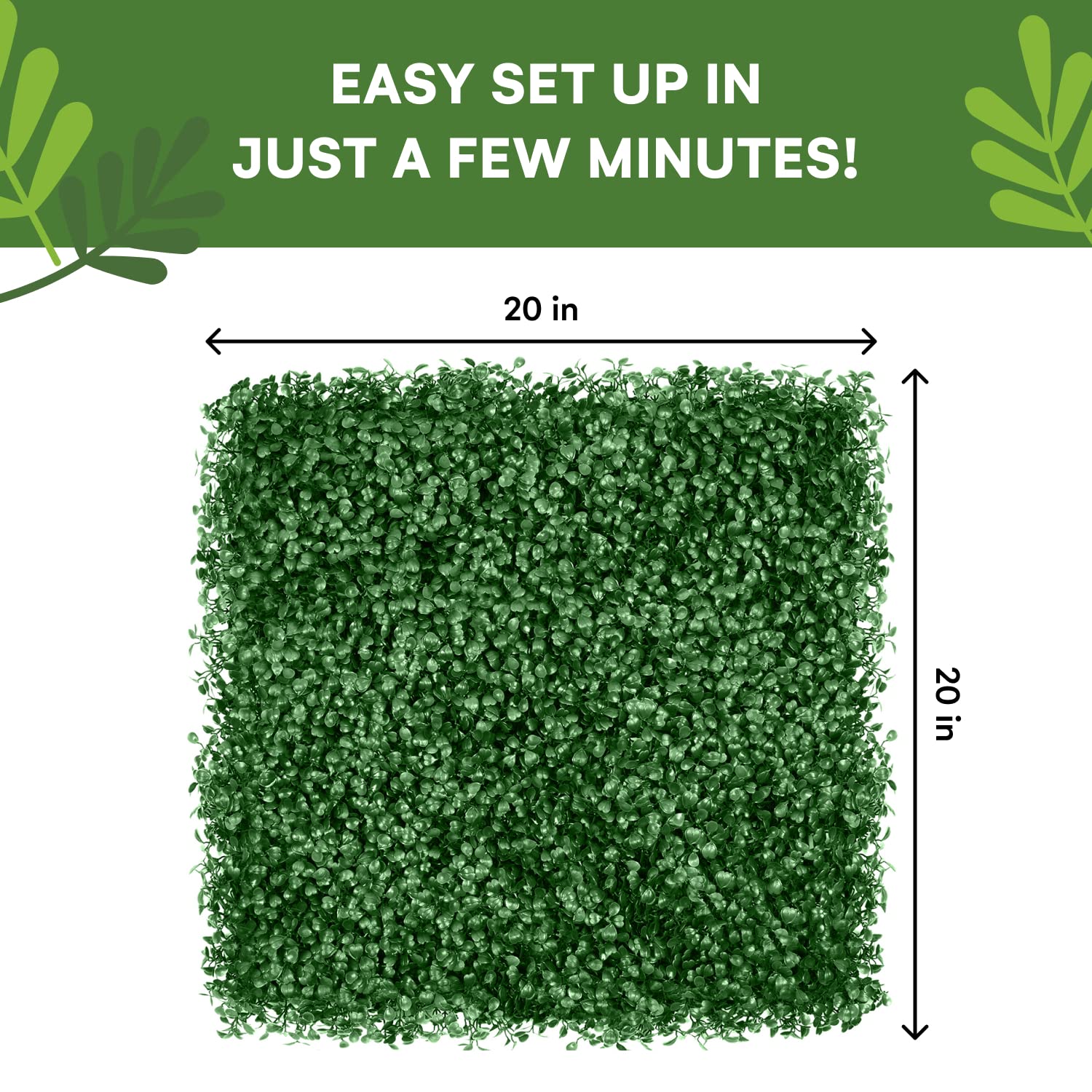 flybold Grass Wall Panels 20β x 20β Pack of 12 - Grass Backdrop Greenery Wall with UV Protection for Indoor Outdoor Wall Decor - Fence Covering Privacy for Backyard Decor | Perfect Wall Grass Panels