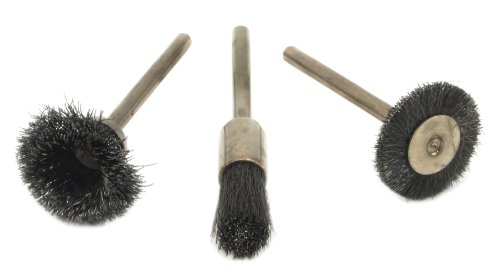 Forney 60241 Wire Bristle Brush Set, 1/8-Inch Shank, 3-Piece