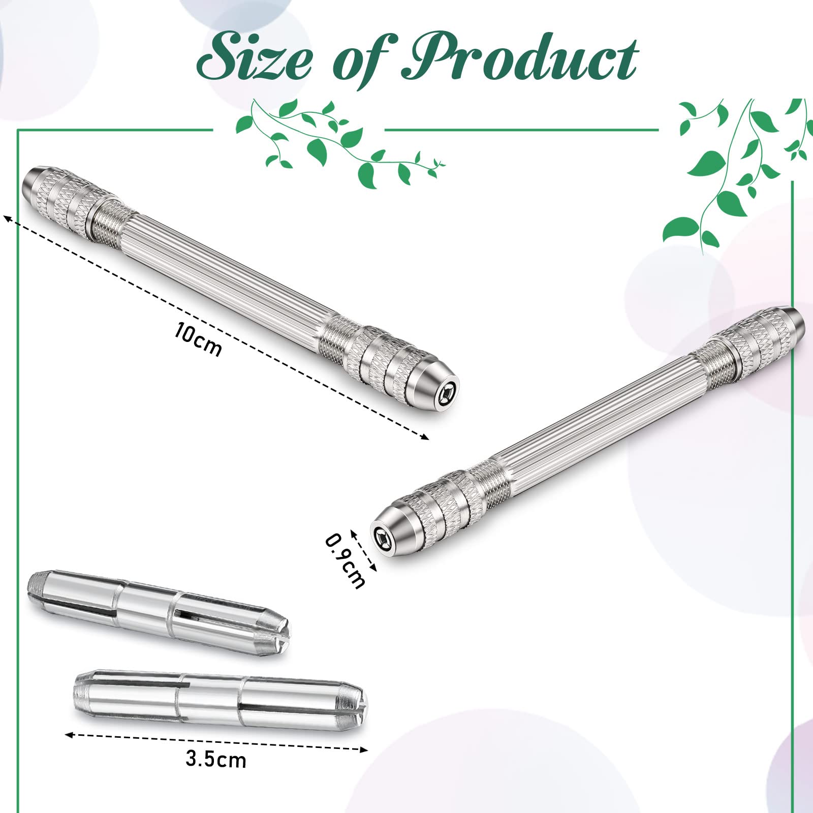 Double Ended Pin Vise DIY Hand Drill Pin Vise Resin Drill Wire Twisting Tools with Copper Collet Copper Drill Jewelry Making Tools for DIY Hairpin Keychain Bracelets Necklace (4 Pieces)