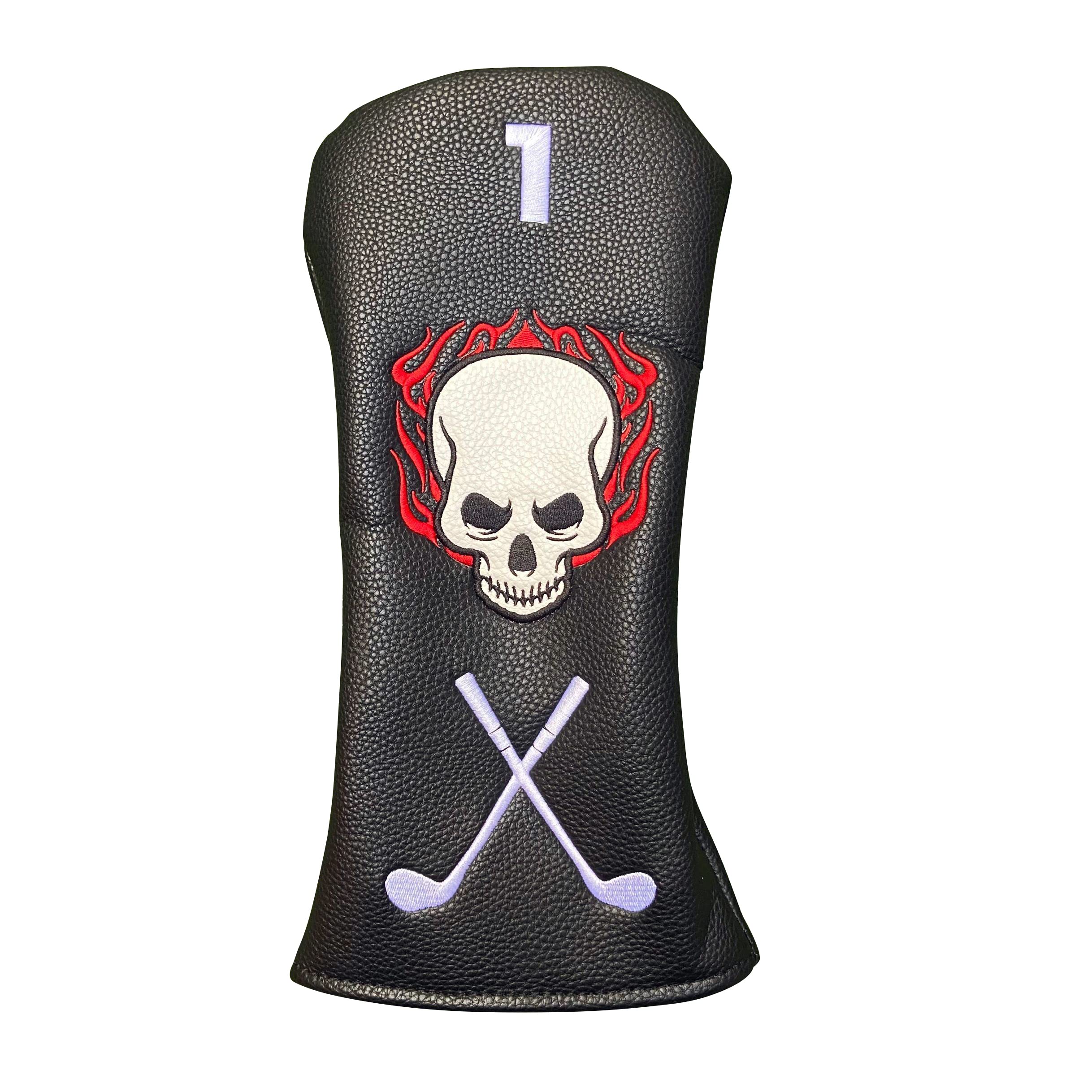 Blach Birdie USA Flag Golf Club Head Covers Set for Fits All Fairway and Driver Clubs, Premium Leather white