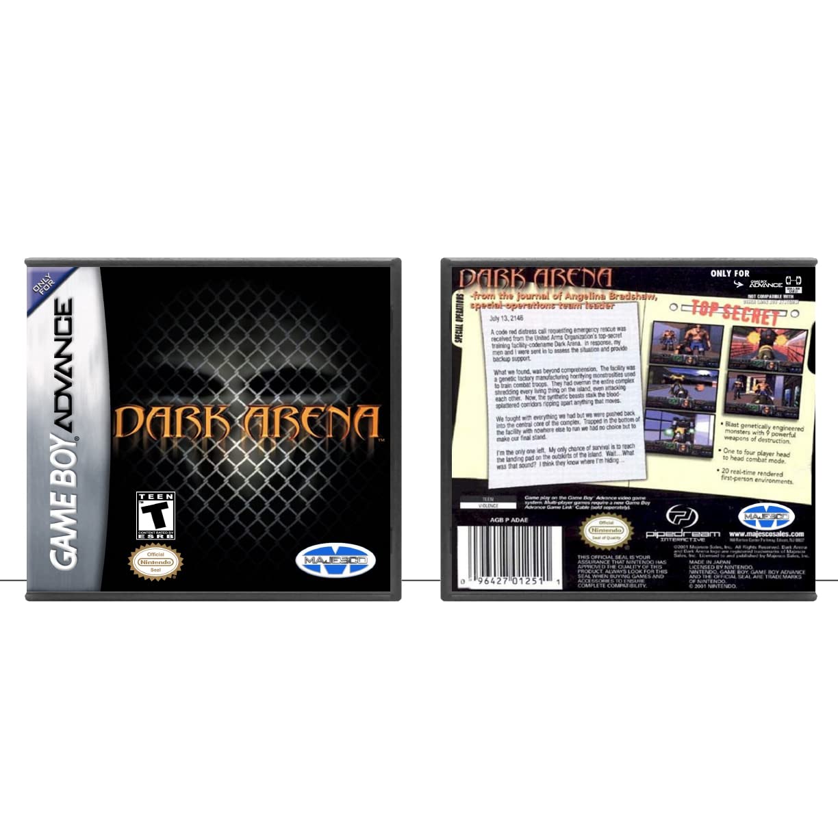 Dark Arena | (GBA) Game Boy Advance - Game Case Only - No Game
