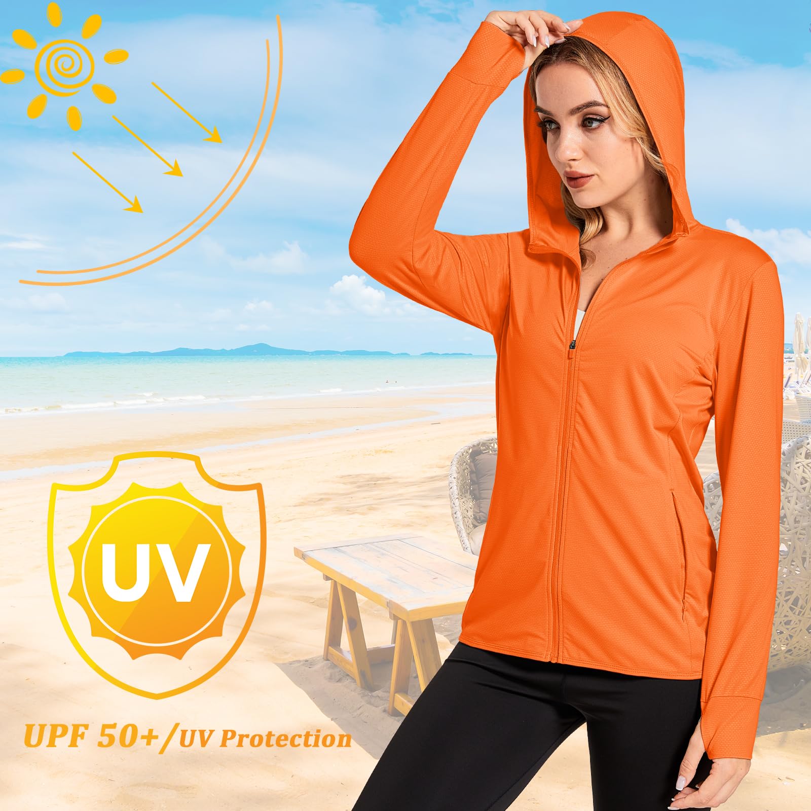 CRYSULLY Women's Long Sleeve Golf Shirts Full Zip Female Shirts Running Hiking Outdoor Tops,Black,XL