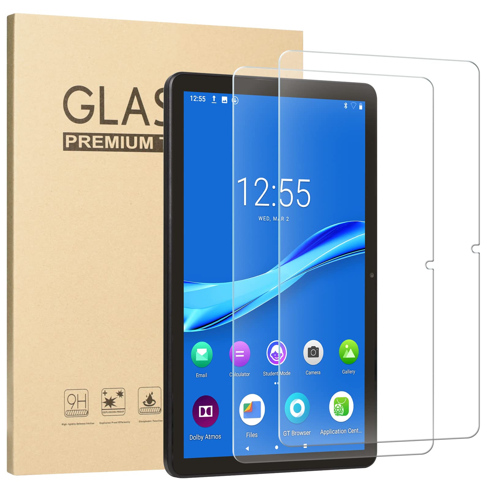 DMLuna [2-Pack] Screen Protector Compatible with TCL Tab 10 5G 10.1" (Model: 9183W 2022 Release), HD Tempered Glass Anti-Fingerprints Bubble-Free Easy Installation 9H Hardness