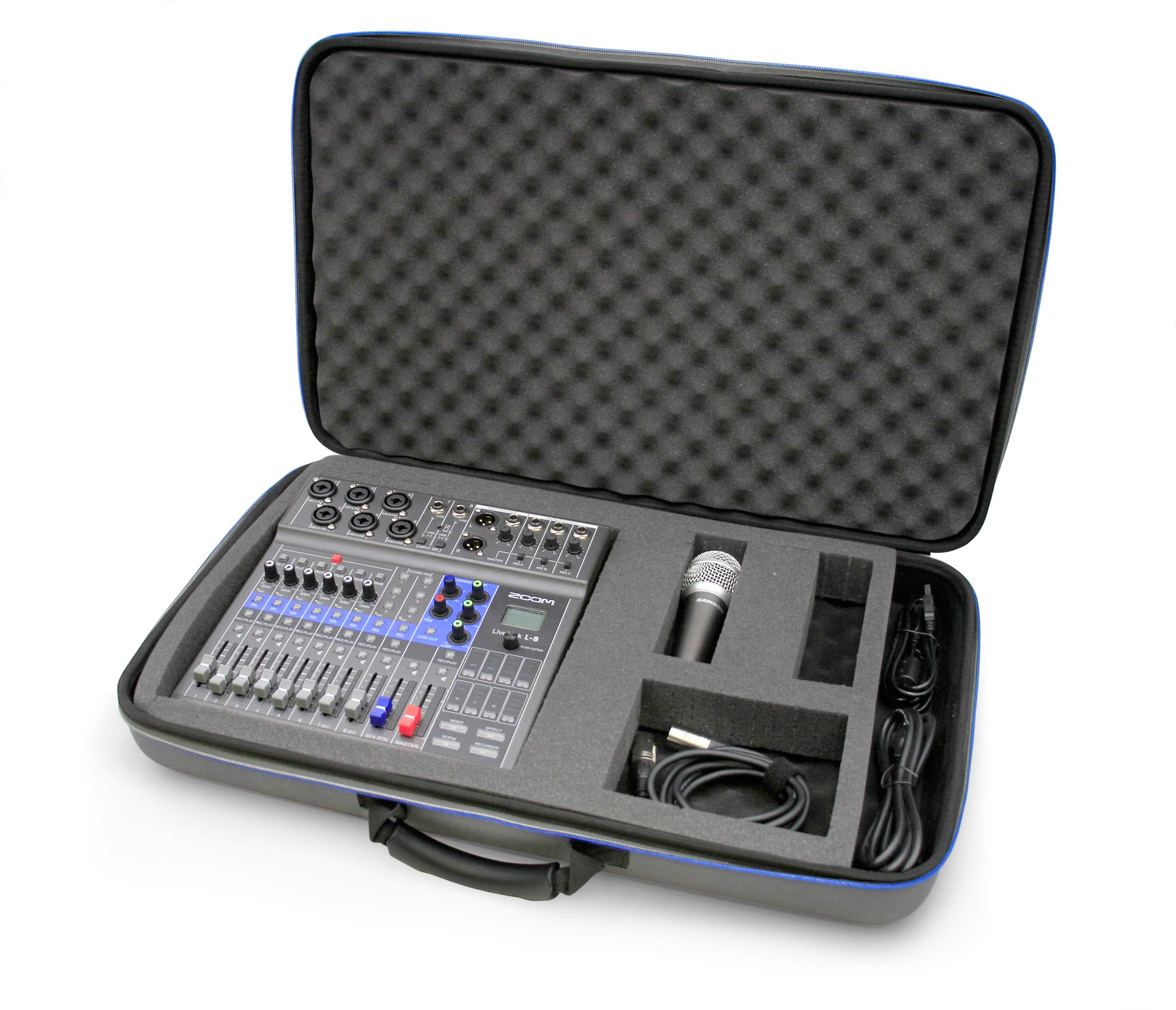 CASEMATIX Carry Case Compatible with Roland DJ-202 Serato DJ Controller and Drum Machine Accessories In Customizable Foam - Includes Studio Travel Case Only with Shoulder Strap