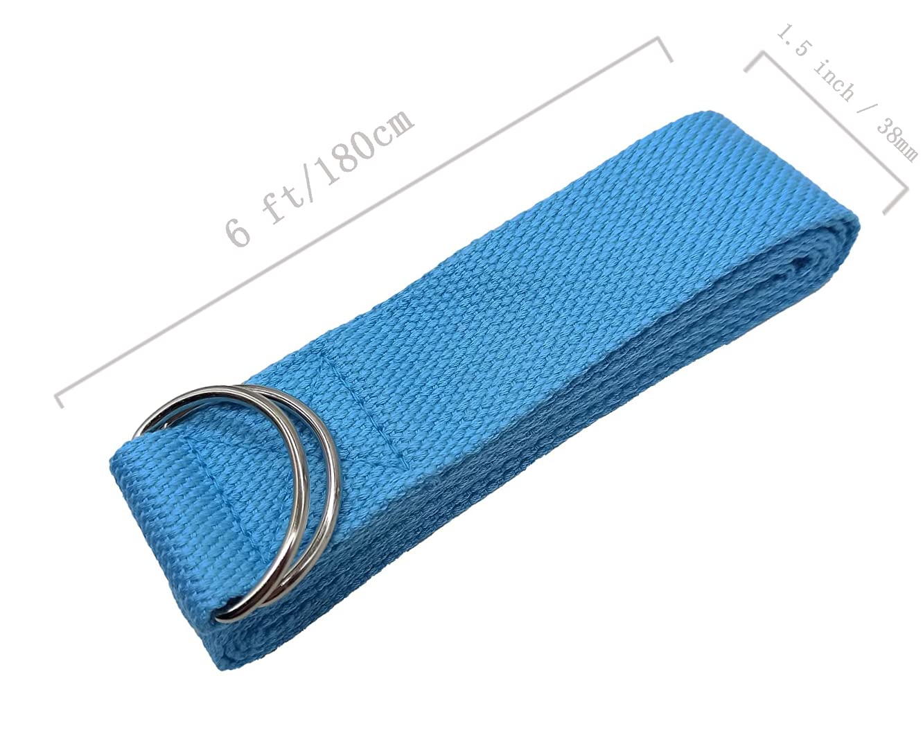 CHMETE Yoga Strap Stretch Bands with Adjustable Metal D Ring Buckle Loop for Stretching,Pilates, Physical Therapy, Dance, Gym Workouts