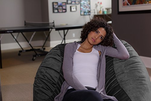 Sofa Sack - Plush, Ultra Soft Bean Bag Chair - Memory Foam Bean Bag Chair with Microsuede Cover - Stuffed Foam Filled Furniture and Accessories For Dorm Room - Charcoal 4'