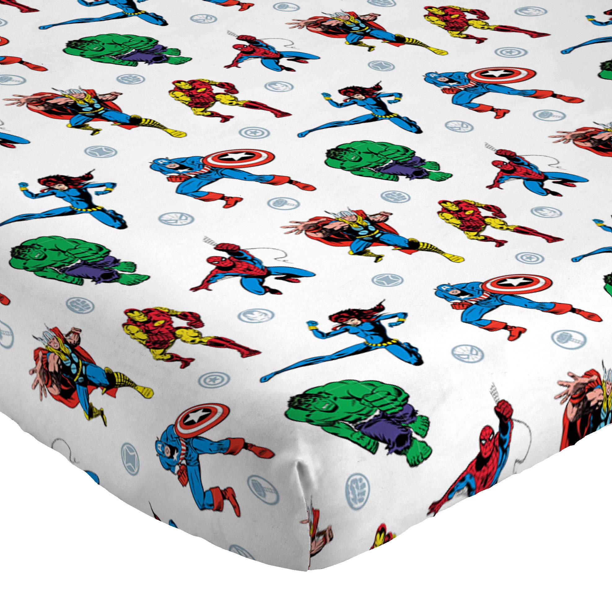 Jay Franco Marvel Avengers Fighting Team Full Sheet Set - 4 Piece Set Super Soft and Cozy Kid's Bedding - Fade Resistant Microfiber Sheets (Official Marvel Product)