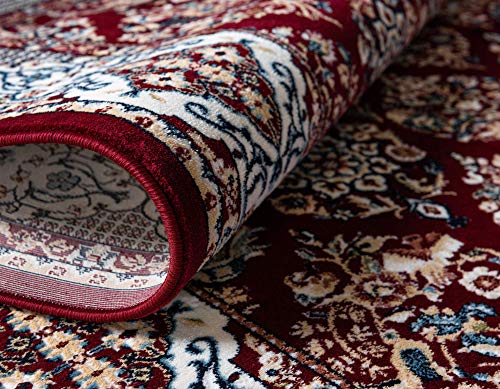 Unique Loom Narenj Collection Classic Traditional Textured Repeat Design Area Rug, 5' 0" x 8' 0", Burgundy/Tan