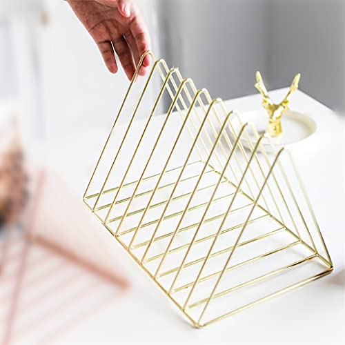 EYHLKM Bookshelf Rack Desktop Metal Book Block Newspapers Magazines Storage Holder Stand Decor