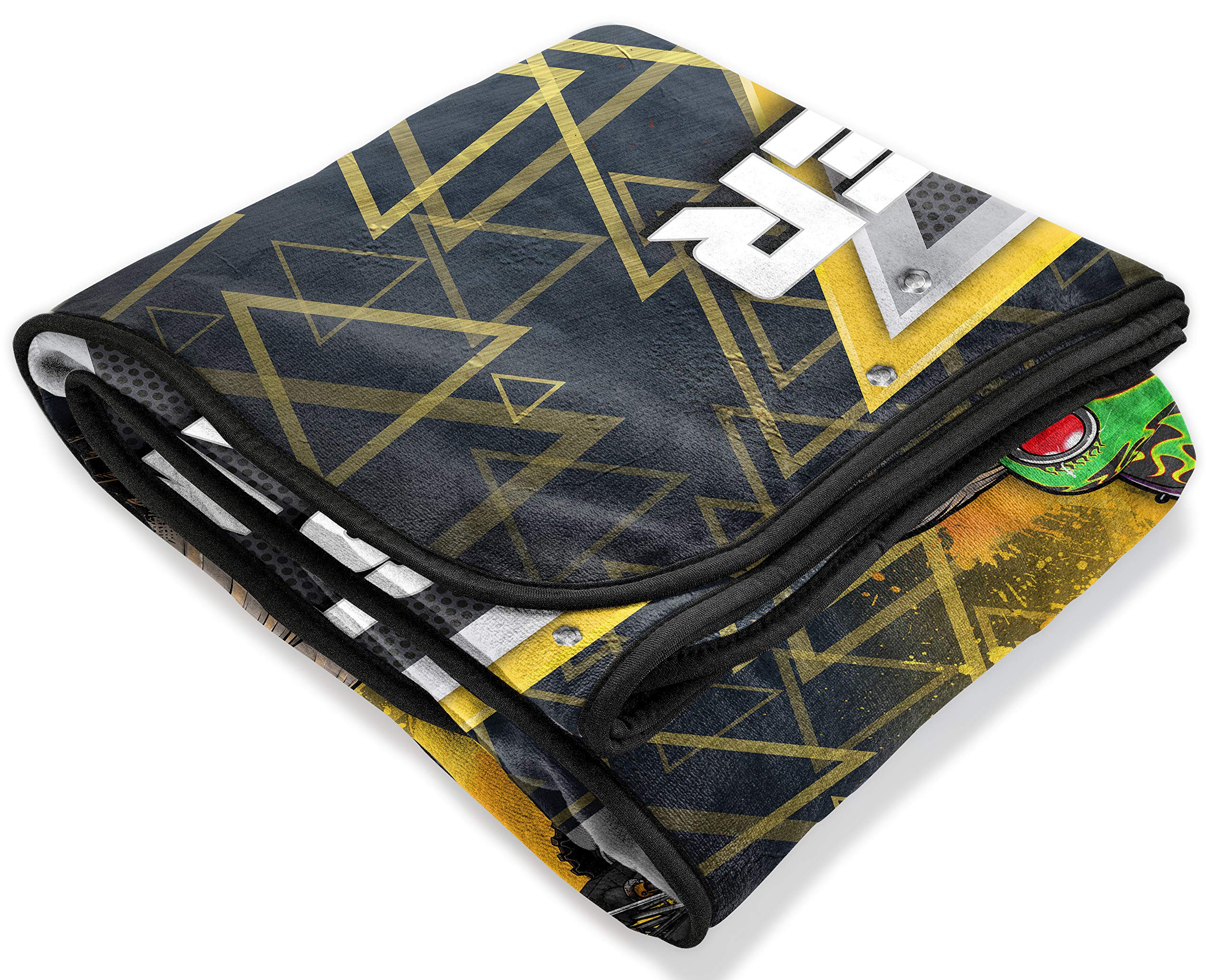 Jay Franco Monster Jam MJ Life Blanket - Measures 62 x 90 inches, Kids Bedding Features Grave Digger - Fade Resistant Super Soft Fleece