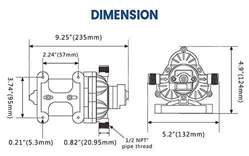 DC HOUSE 33-Series Black 115Volt Water Pressure Pump 3.3GPM 45PSI with Power Plug Self Priming Water Pump Electric 115V AC for High-Flow Moderate-Pressure Booster Agriculture Spraying Transfer