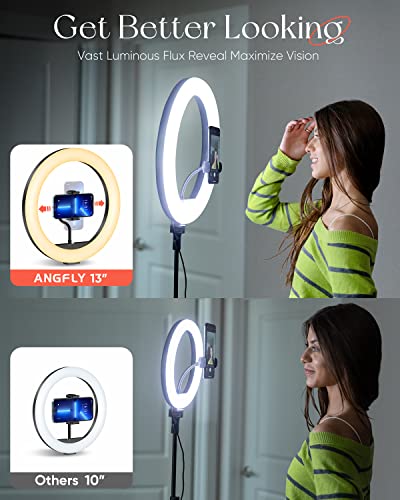 π‘π²ππ²ππ 13" Selfie Ring Light with Stand and Phone Holder, 63" Tripod for iPhone with Ring Light for YouTube/Tiktok, LED Ringlight for Make Up/Zoom Meeting/Photography, Ring Lights for Vlogs