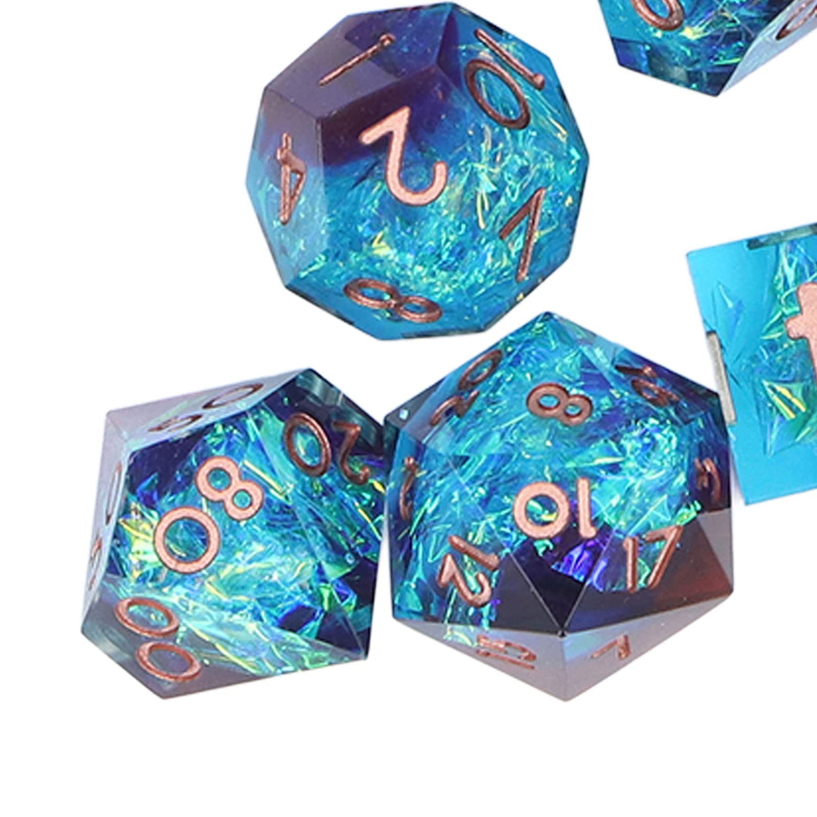 DND Dice Set, Resin Polyhedral D/D Dragon Dice with Box for Dungeons/Dragons Pathfinder TTRPG, 7 Pack(Blue and Red) Adult Spoof Whole Person Toys