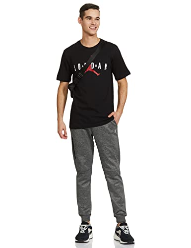 Jordan Men Short Sleeve Air Black/White/Red Wordmark T-Shirt - S
