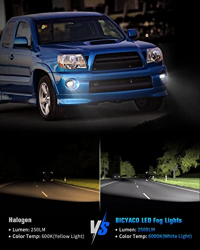 BICYACO New Version LED Fog Light Compatible with Dodge Ram 1500 2002-2008 Dodge Ram 2500/3500 Pickup Truck 2003 2004 2005 2006 2007 2008 2009-1 Pair Black