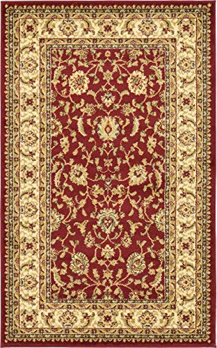 Unique Loom Voyage Collection Traditional Oriental Classic Intricate Design Area Rug (3' 3 x 5' 3 Rectangular, Red/Gold)