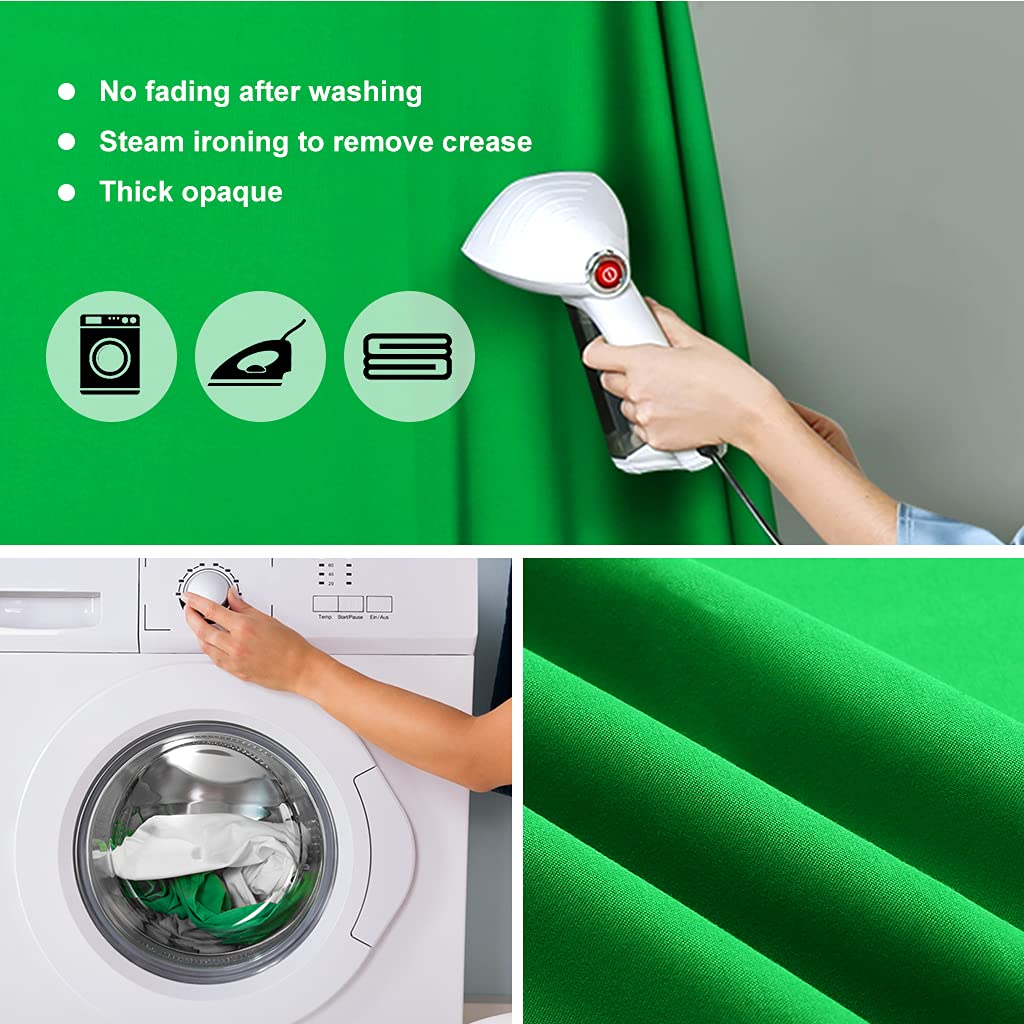 CPLIRIS 10x20ft Green Screen Backdrop for Photography, Chromakey Large Green Screen Pure Polyester Collapsible Green Fabric for Photoshoot, Game Live Steaming,Video Conference