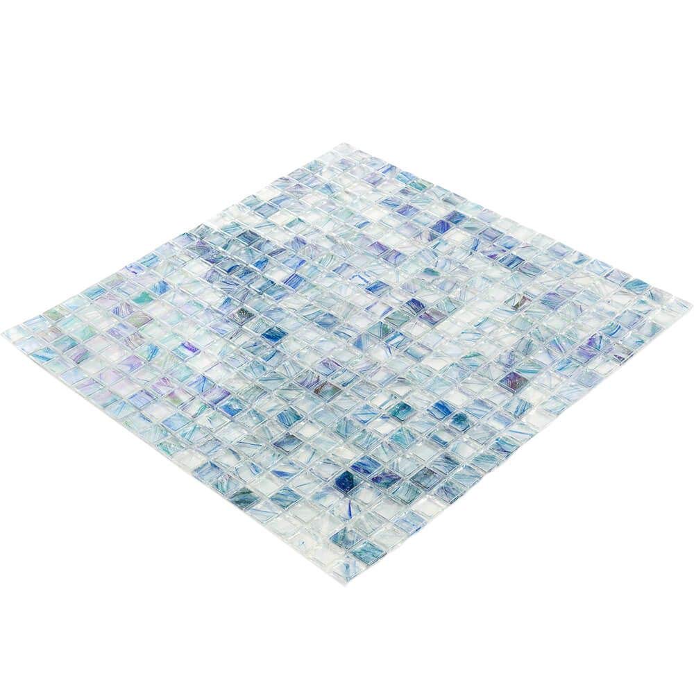 Breeze Fog 12.75 in. x 12.75 in. Glass Mosaic Floor and Wall Tile (1.15 Sq. Ft. per Sheet)