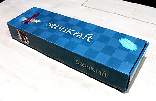 StonKraft 17'' x 17'' Tournament Chess Vinyl Foldable Chess Game with Solid Plastic Pieces (with Extra Queen) - Ideal for Professional Chess Players