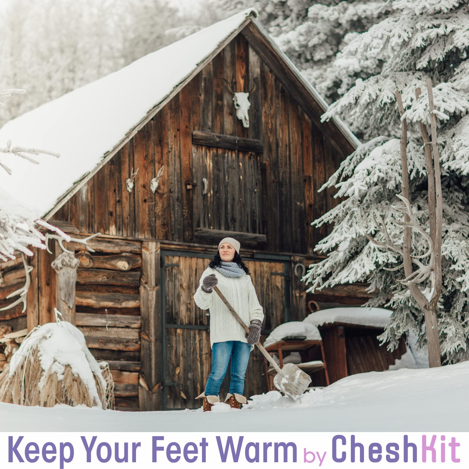 CheshKit Comfortable Insulated Boot Liner Socks - Outdoor Military - Polartec Fleece Winter Socks (1 Pair Pack, Large, Dark Grape)