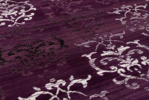 United Weavers Dallas Countess Accent Rug – Lilac, 2x3, Transitional Indoor Area Rug with Abstract Medallion Pattern, Jute Backing