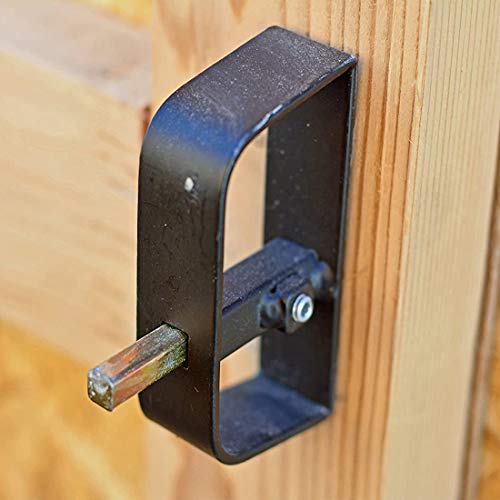 HauSun Shed Door Handle Lock Kit 4-1/2" L Handle with 2 Keys and 2 Screws, 4-1/2" Stem for Shed, Gate, Barn, Garage, Playhouse, Chicken Coop Door Lock and More, Black (L Handle)