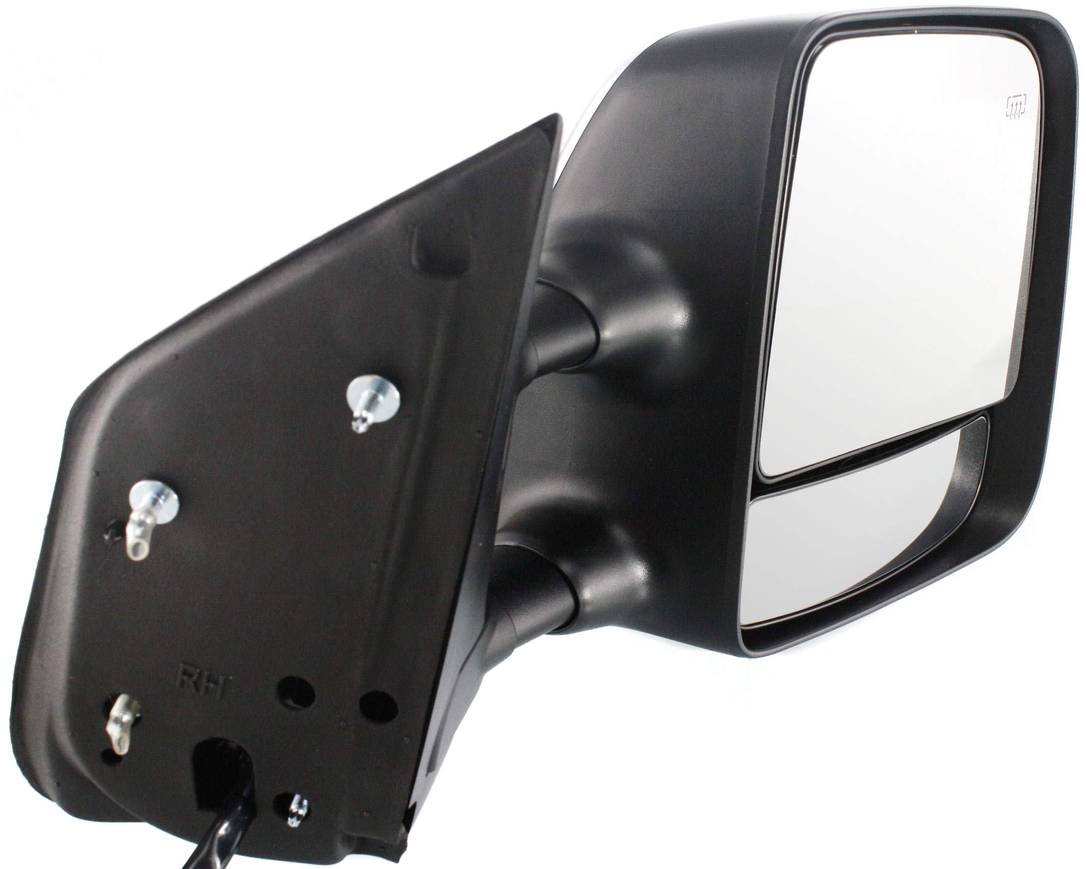 Kool Vue Passenger Side Power Heated Towing Mirror for Nissan Titan 2004-2015 With Memory Chrome With Towing Package